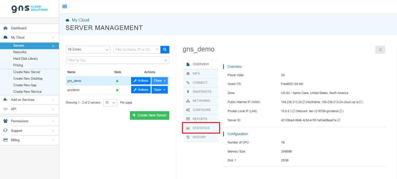 Monitoring Server Resource Utilization Statistics - GNS