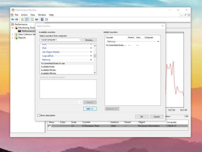 Windows Performance Monitor - GNS